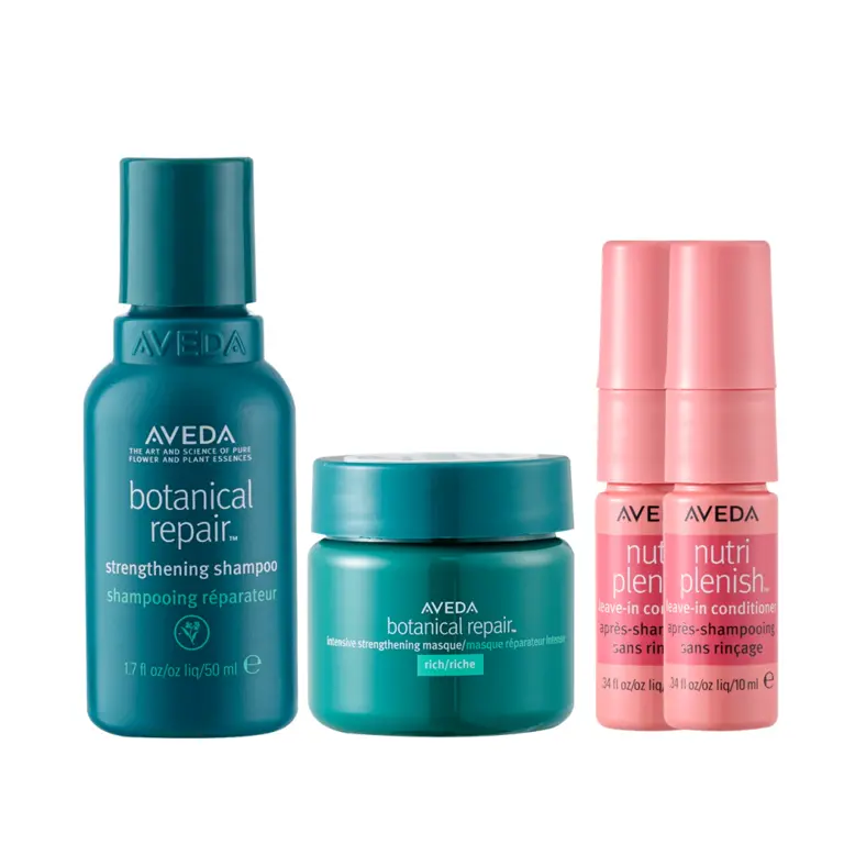 【AVEDA】花植結構重鍵洗髮精 50ml+護髮膜25ml+蘊活光萃Omega5高效精華10ml*2 公司貨｜Global Online｜Global Mall 環球Online