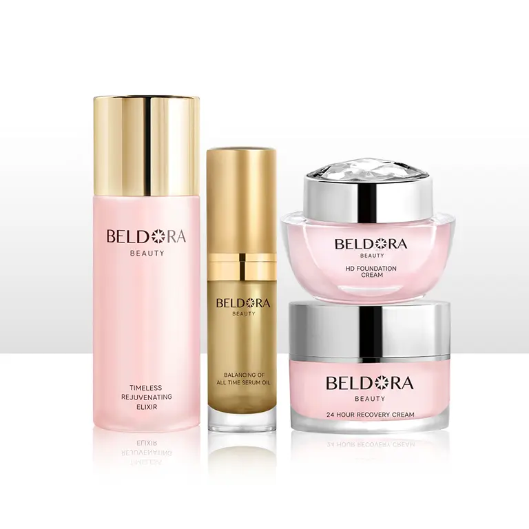 【蓓朵娜BELDORA】全方位效率保養組-粉鑽瓶30g+瀑布霜EX30g+法國女人油20ml+時光青春露120ml｜板橋車站｜Global Mall 環球Online