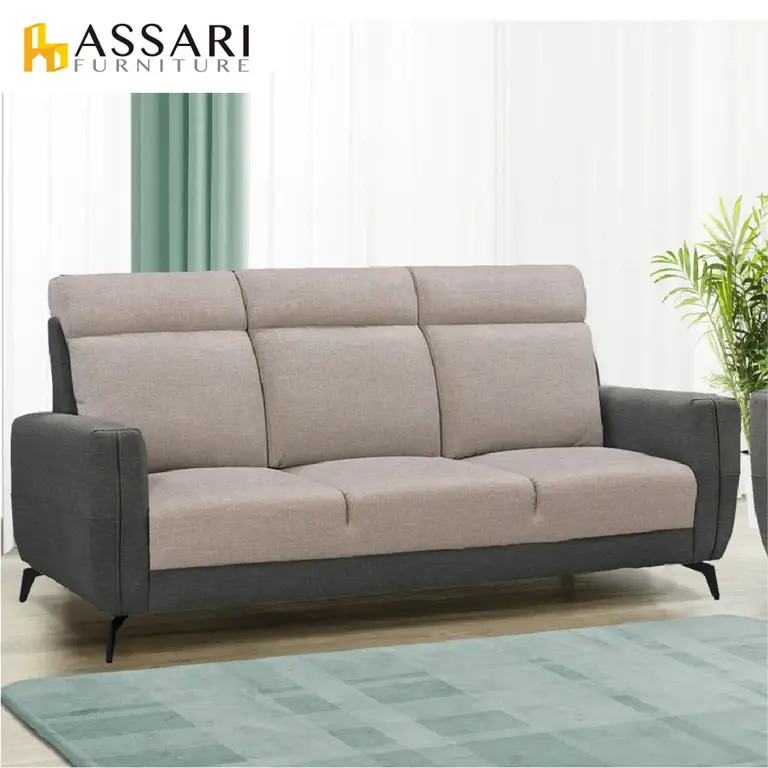 ASSARI-麥拉倫舒適靠背三人座貓抓皮沙發(196cm)｜Global Online｜Global Mall 環球Online
