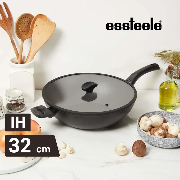 【MEYER 美亞鍋具】《ESSTEELE 意帝斯》鑽石不沾導磁單柄炒鍋32cm(有蓋) 10718｜新北中和｜Global Mall 環球 ...