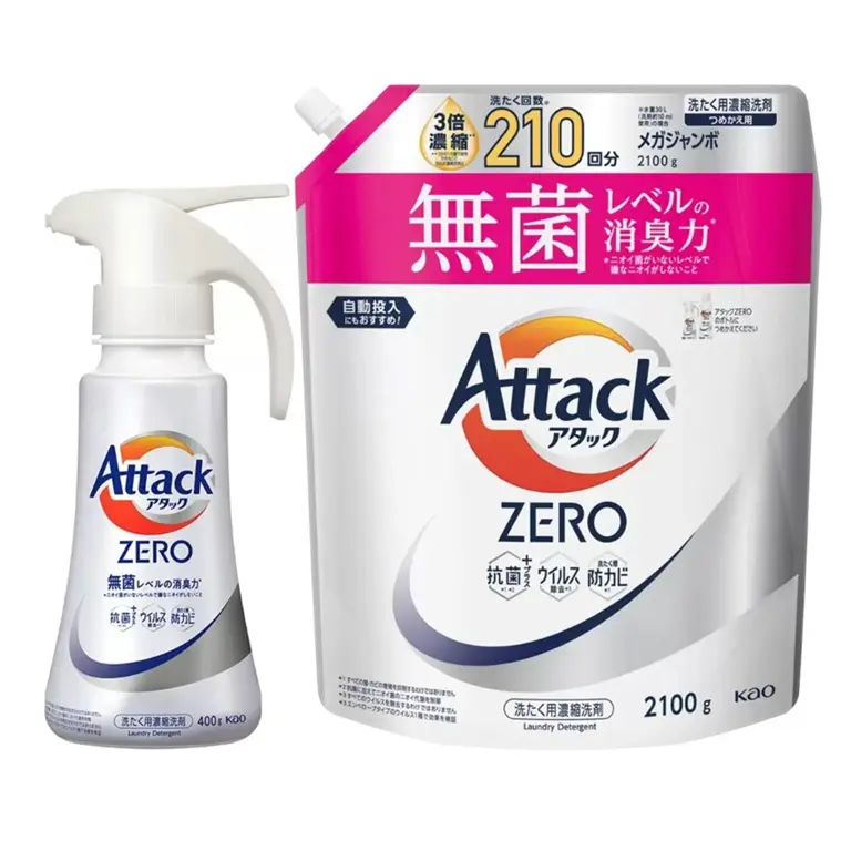 一匙靈 Attack ZERO 超濃縮噴槍型洗衣凝露 400公克 + 補充包 2100公克｜Global Online｜Global Mall 環球Online