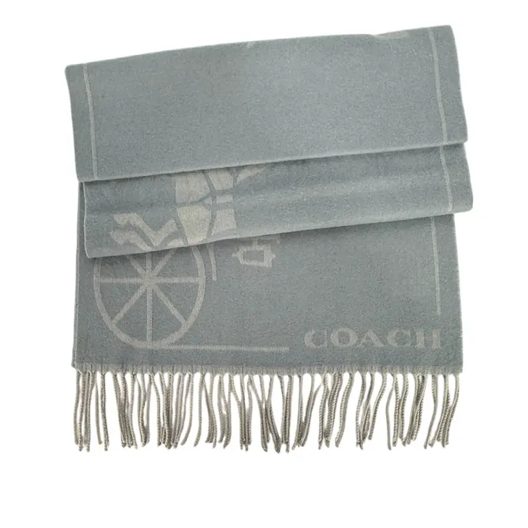 【COACH】馬與馬車圖案羊毛及羊絨長版圍巾｜Global Online｜Global Mall 環球Online