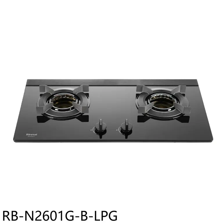 林內【RB-N2601G-B-LPG】雙口爐檯面式內焰玻璃瓦斯爐桶裝瓦斯(全省安裝)｜Global Online｜Global Mall 環球Online