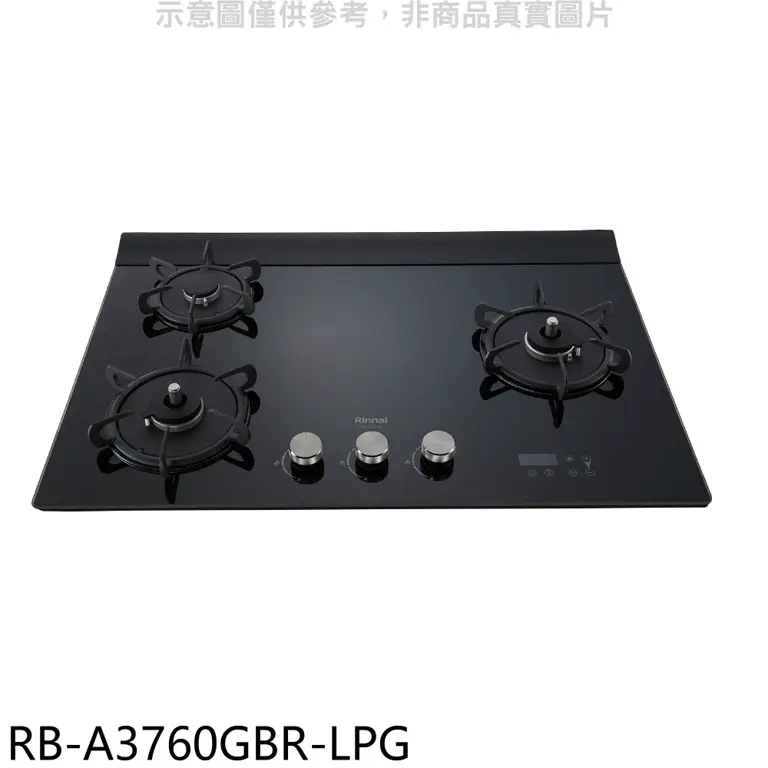 林內【RB-A3760GBR-LPG】檯面式緻溫玻璃三口爐右單口瓦斯爐(全省安裝)(7-11商品卡800元)｜Global Online｜Global Mall 環球Online